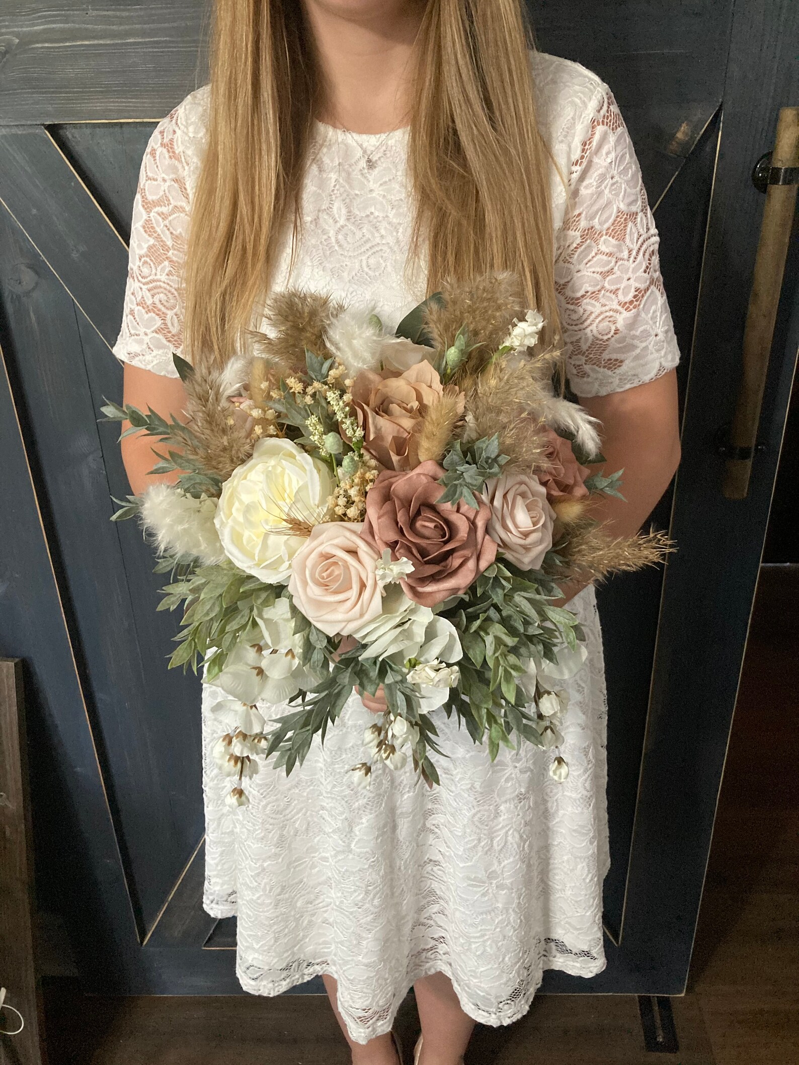 Boho Dusty Rose Flowers Rustic Bouquet Mauve Wedding Bouquet - Etsy