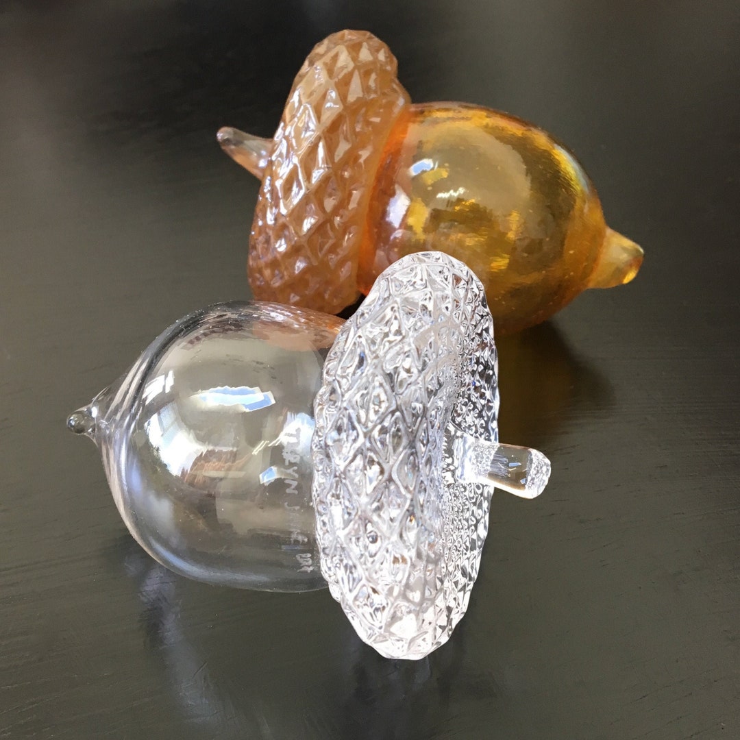 Clear Glass Acorn - Thanksgiving - Fall Decoration - Nature Lover - Etsy