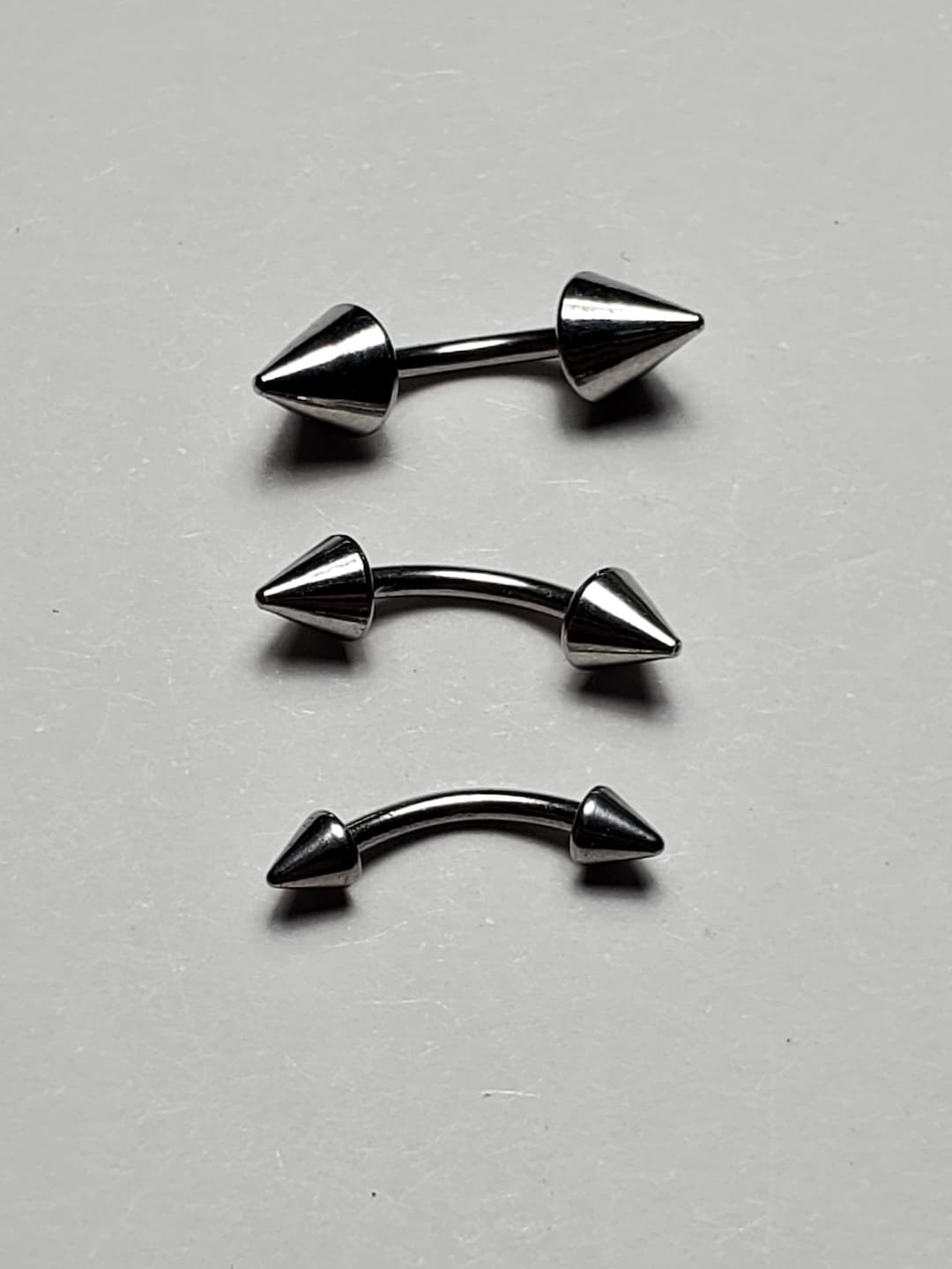 16g Spike Eyebrow Ring 316L Surgical Stainless Steel Curved Barbell 6mm ...