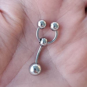 VCH Piercing Curved Barbell W/ Horseshoe Surgical Stainless Steel ...