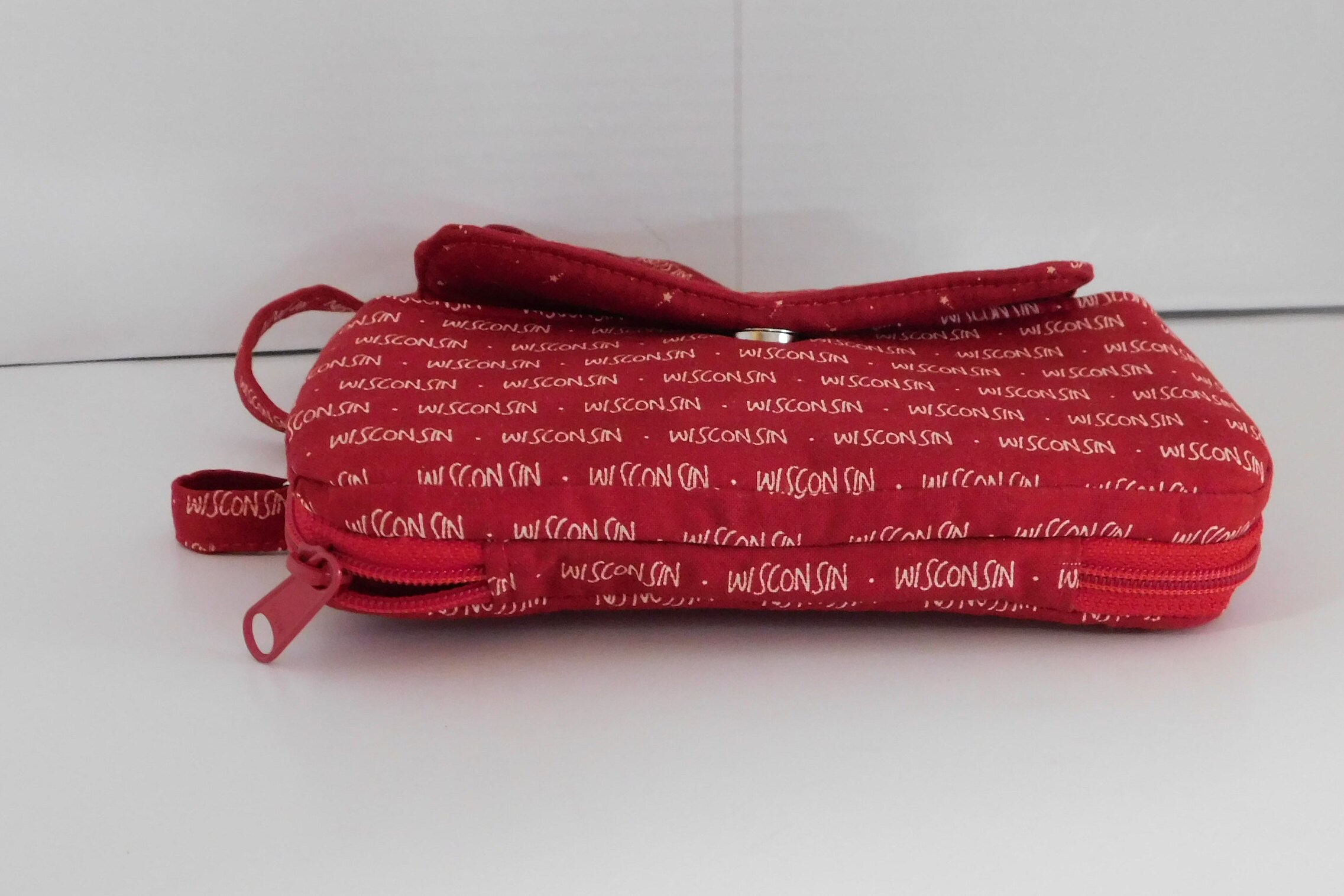 Daytrip Wallet in Wisconsin Fabric in Red. Out Exterior Cellphone ...