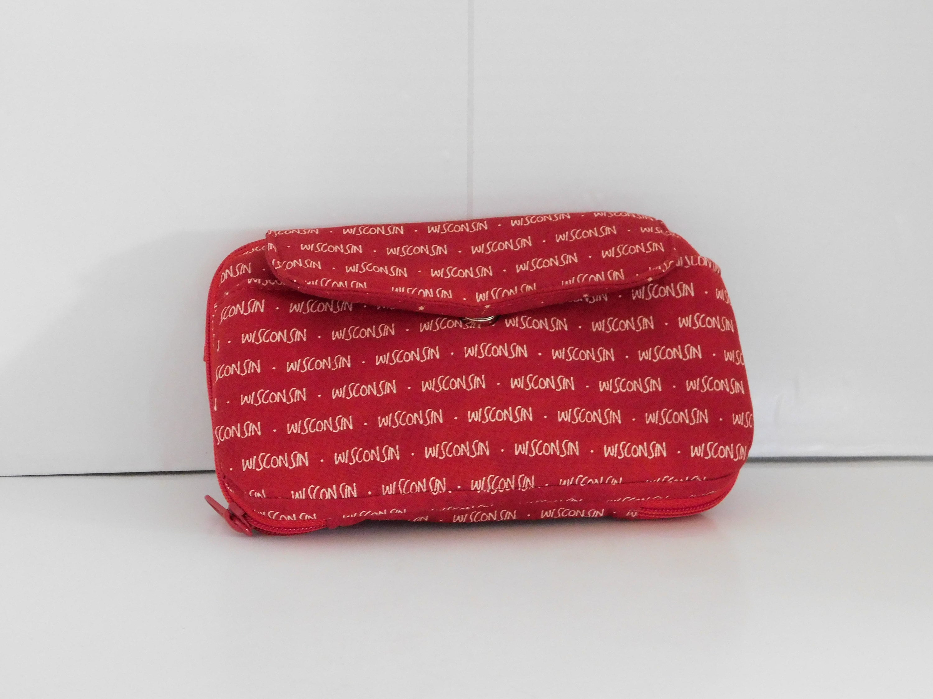 Daytrip Wallet in Wisconsin Fabric in Red. Out Exterior Cellphone ...