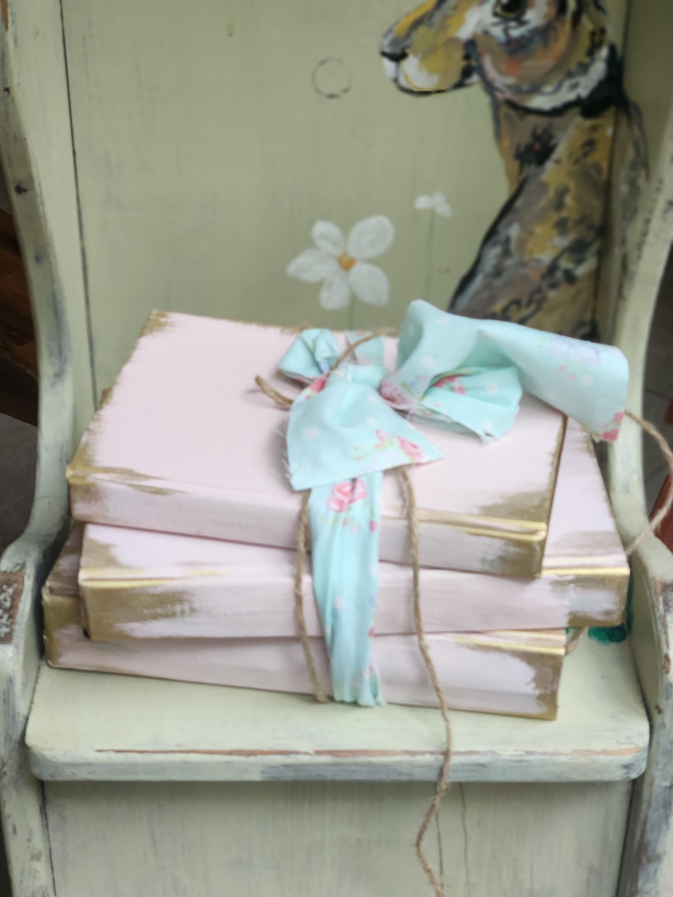 Rustic Farmhouse Bookset, Shabby Chic Bookset, Pink Book Set, Nursery ...