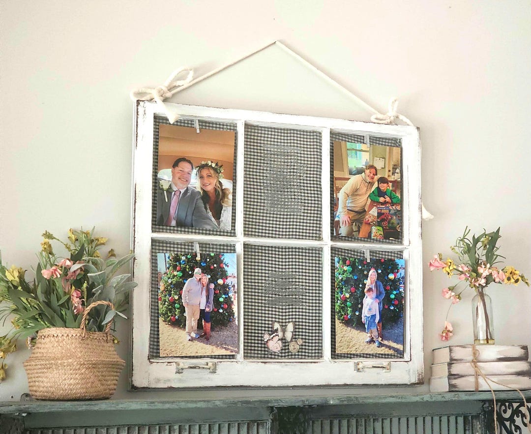 White Farmhouse Window Photo Frame, Antique Window Photo Frame, Farmhouse Window Picture Frame ...