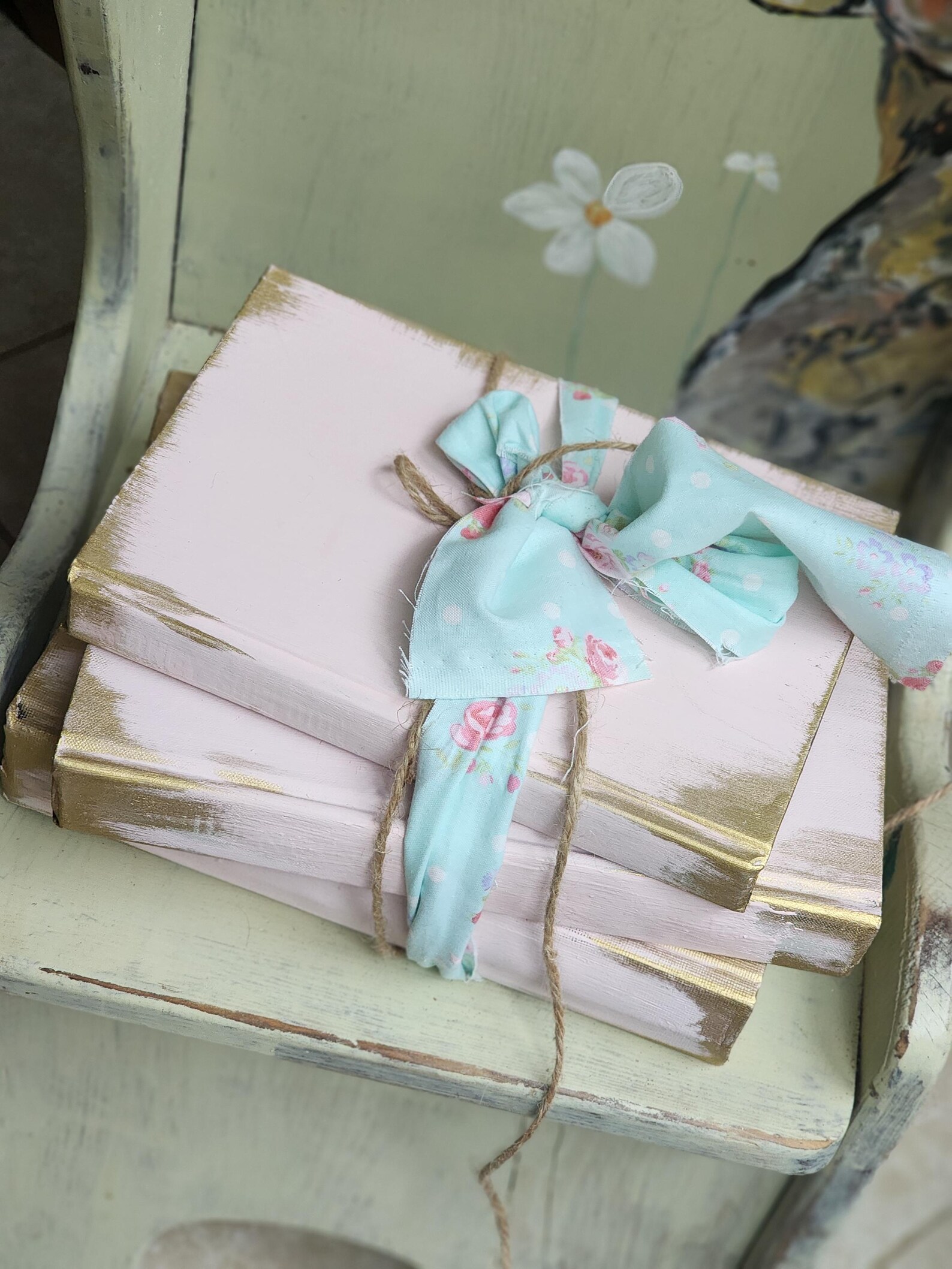 Rustic Farmhouse Bookset, Shabby Chic Bookset, Pink Book Set, Nursery ...