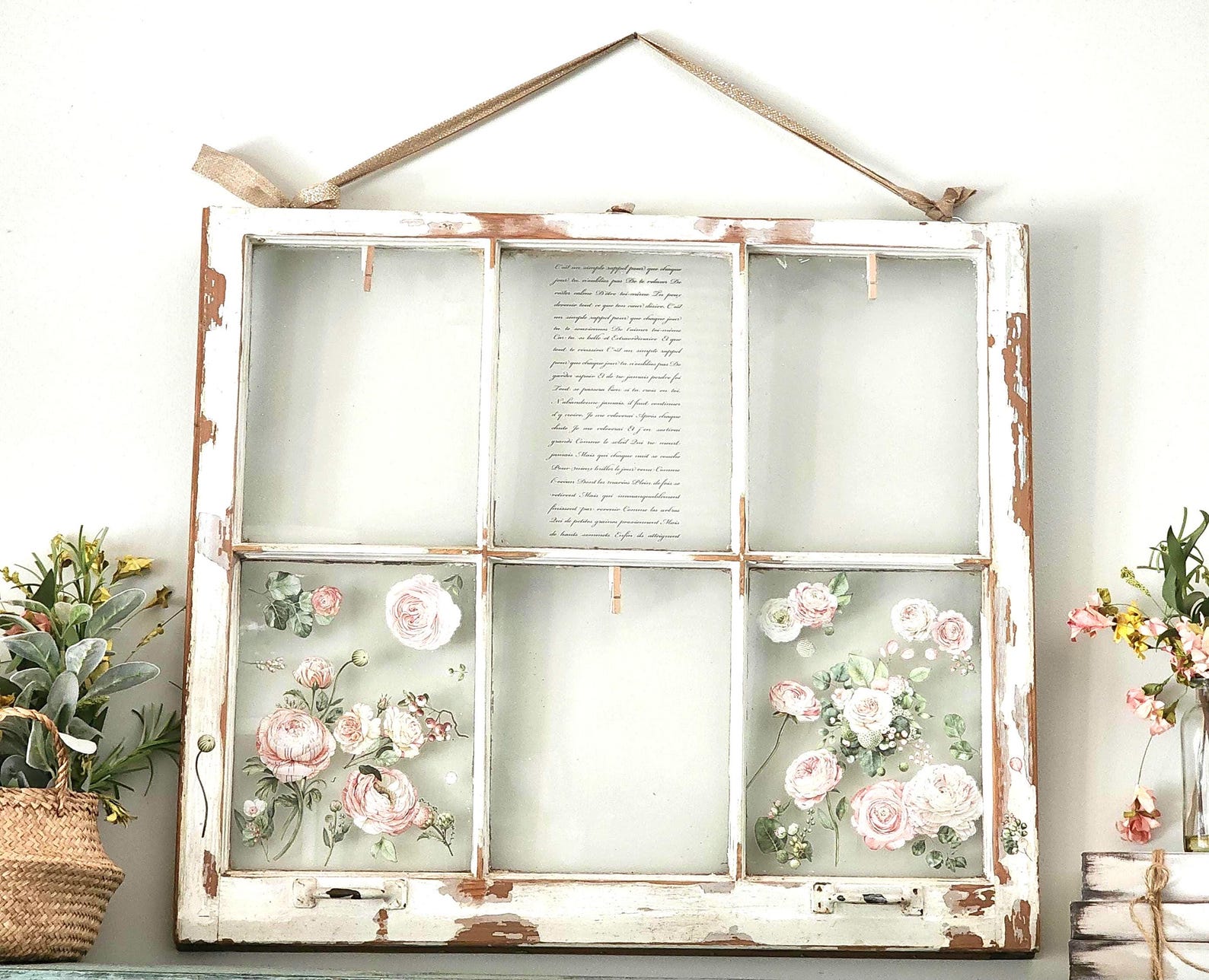 Vintage Window Photo Frame, Antique Window Photo Frame, Farmhouse ...
