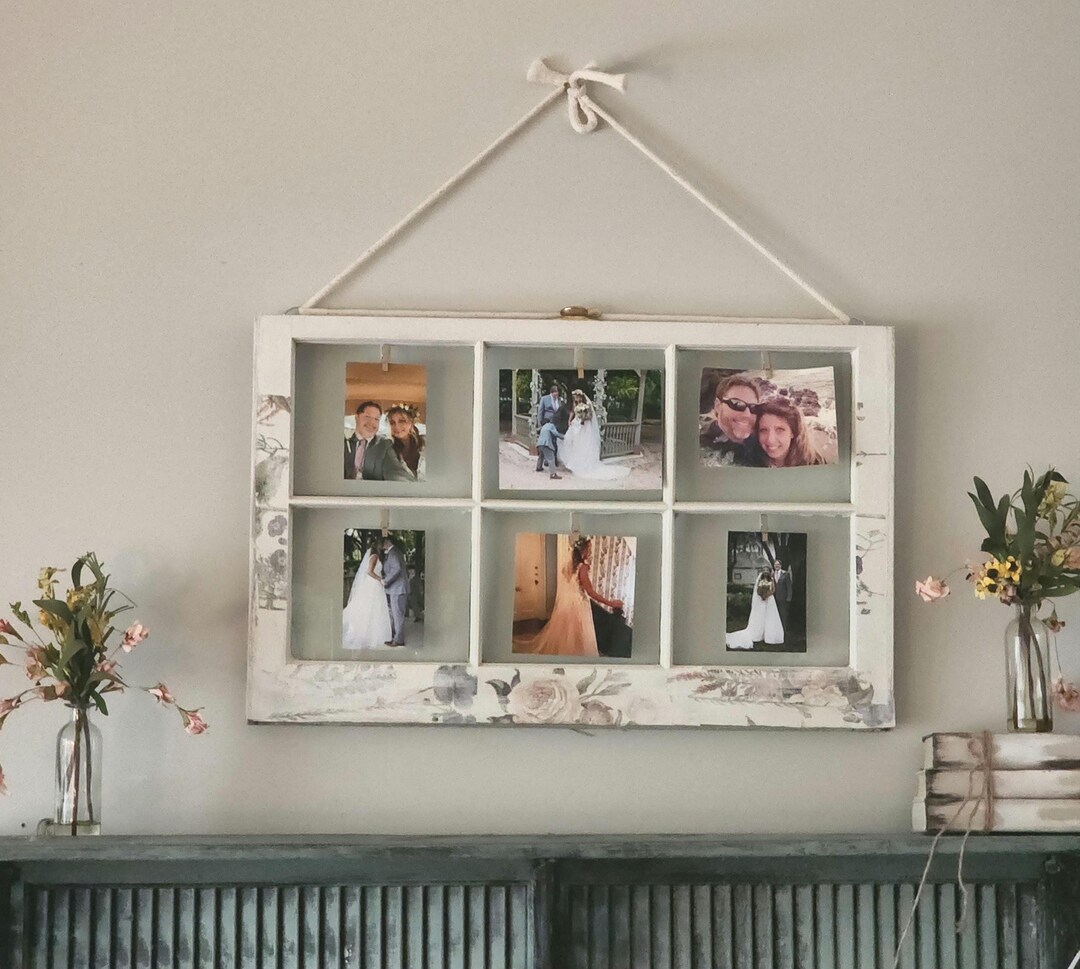 Vintage Window Photo Frame, Antique Window Photo Frame, Farmhouse ...