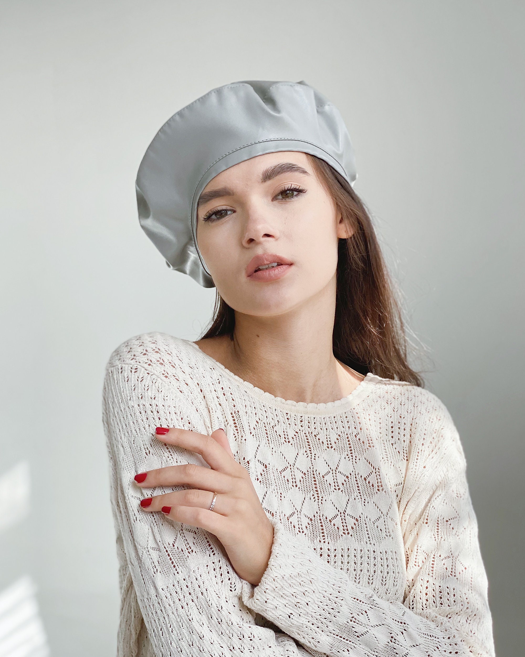 Leather Beret for Women: French Style Autumn Hat - Etsy
