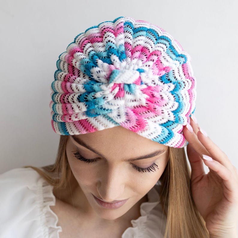 Summer Lace Turban for Women. Colorful Turban With Pattern - Etsy