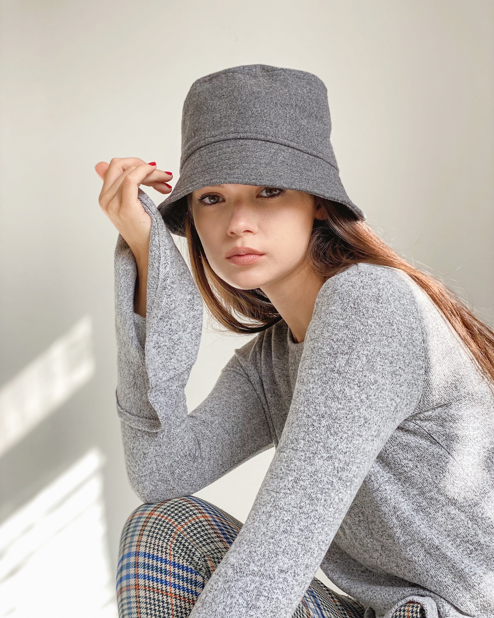 Fall Winter Bucket Hat With Veil Wool Bucket Hat for Women. - Etsy