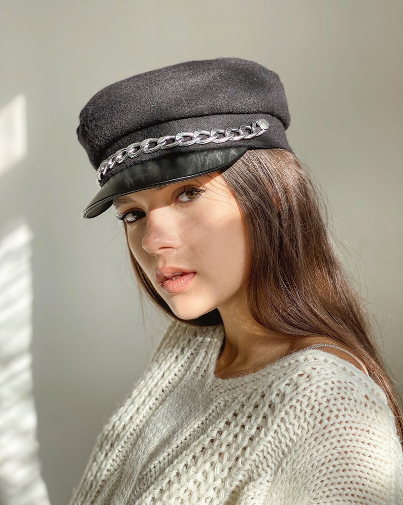 Fiddlers Cap With Chain for Women Fall Winter Cabby Hat. - Etsy