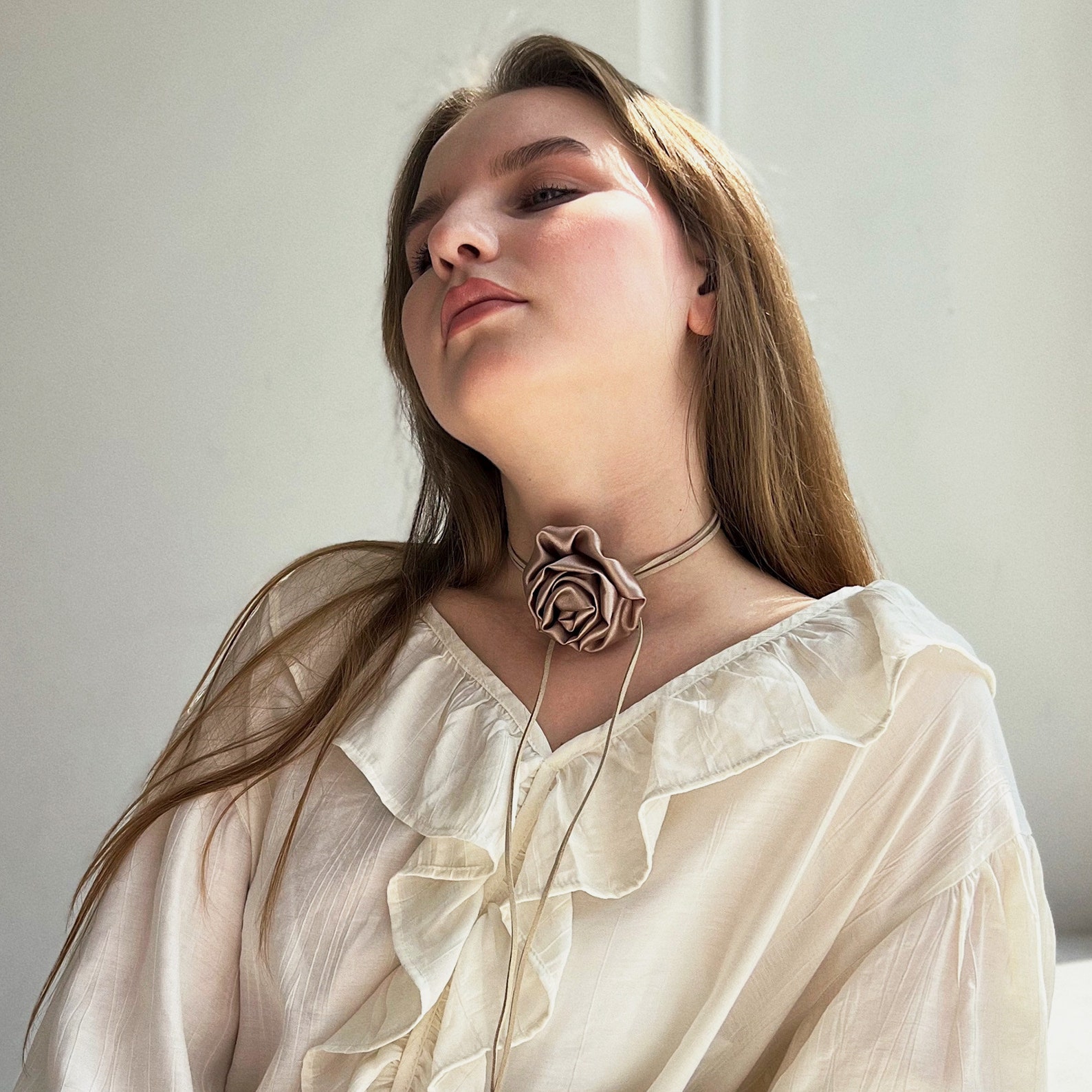 Silk Choker Available as a Set. Rose Flower Choker. - Etsy