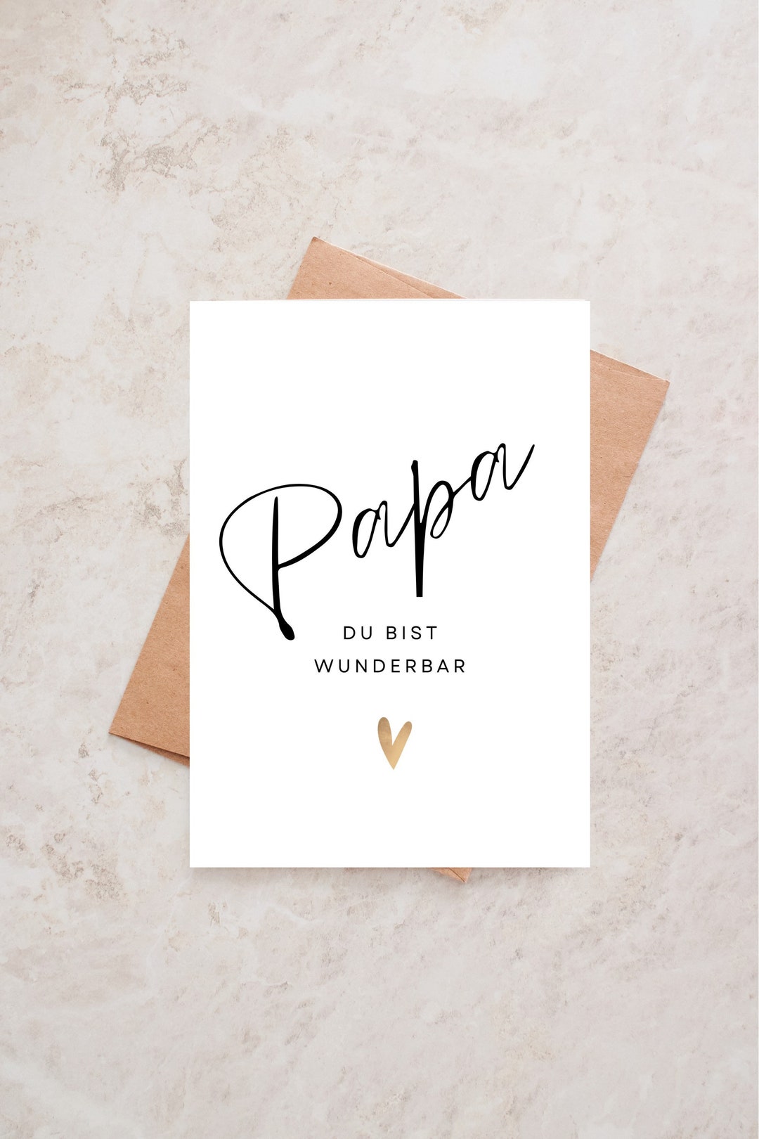 Father's Day Card, Dad You Are Wonderful, With Gold Painted Heart and ...