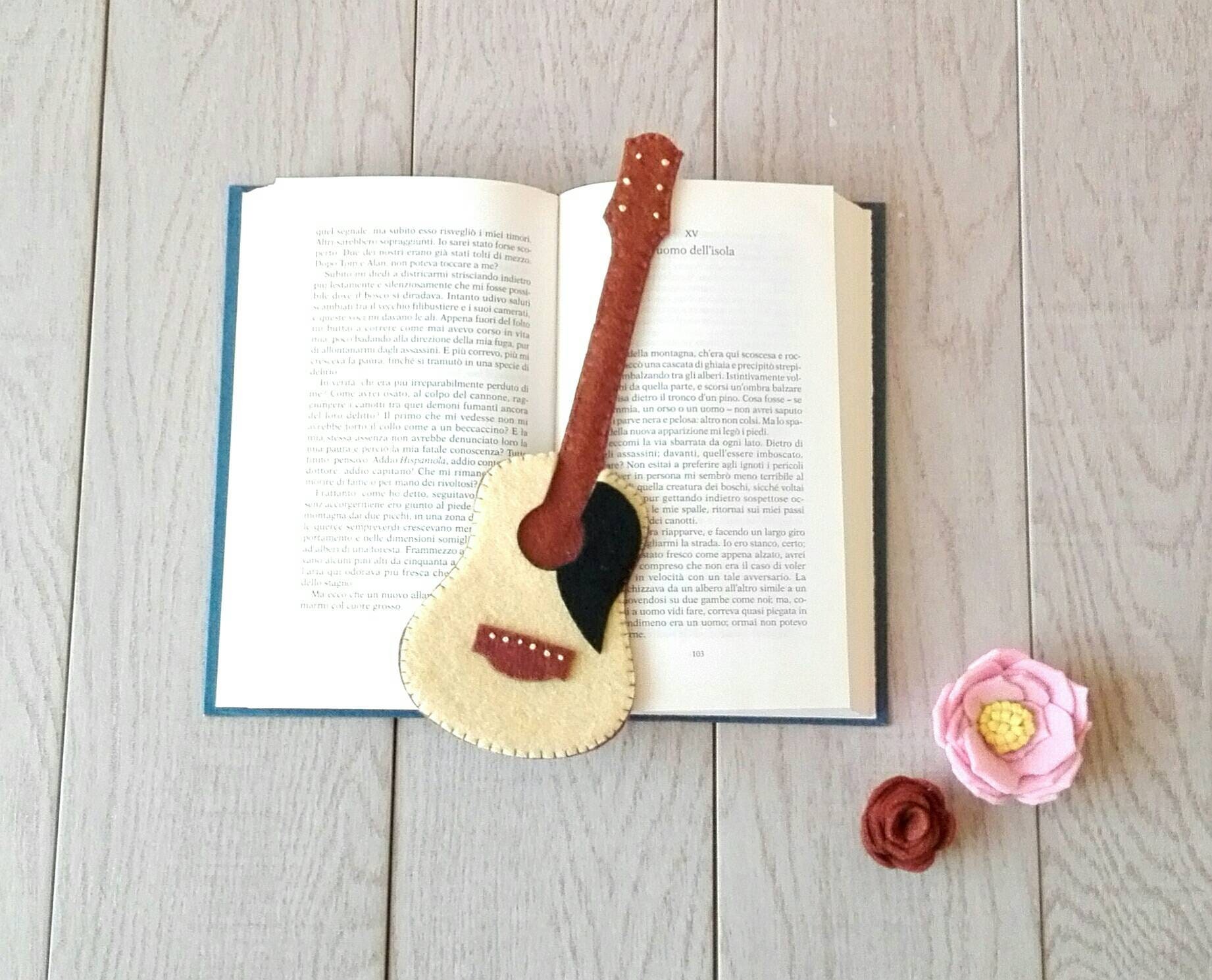 Felt Guitar Bookmark | Etsy
