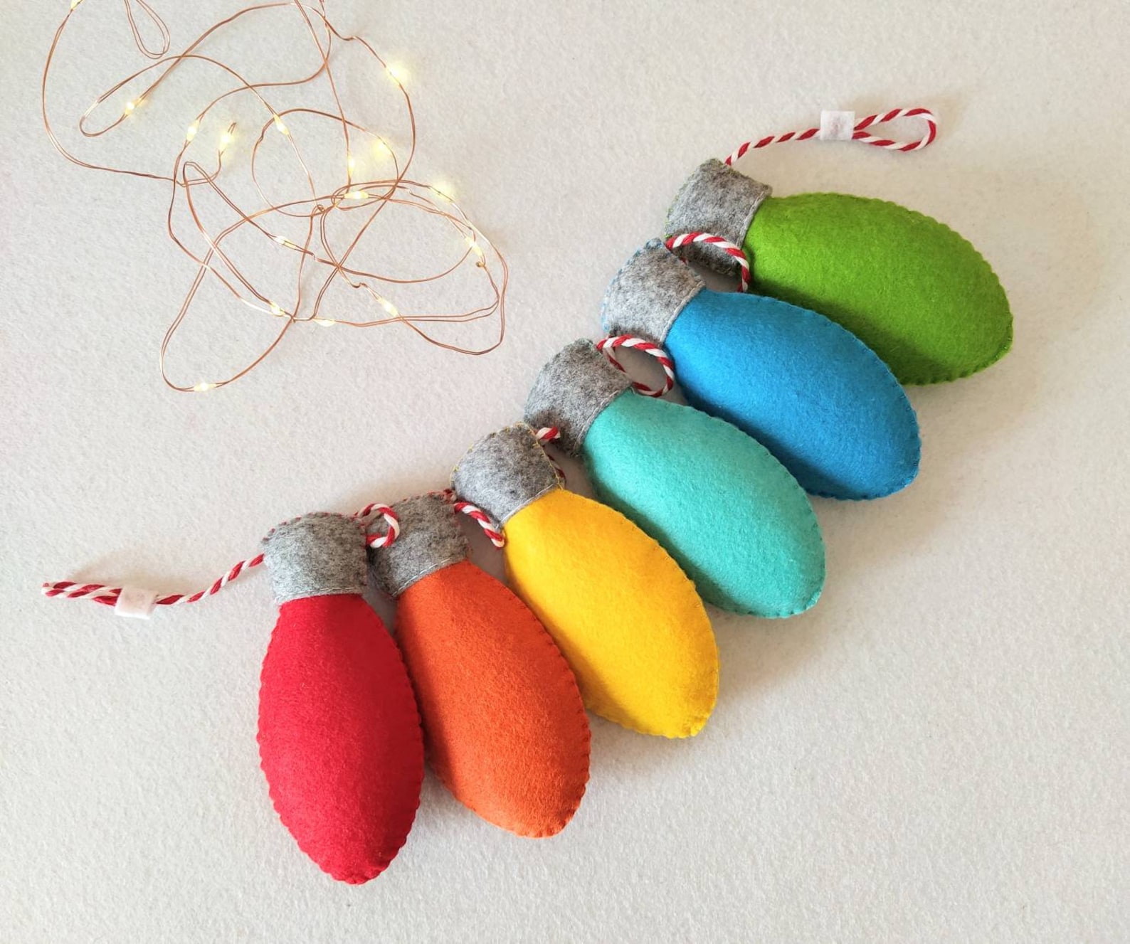 Felt Christmas Light Garland | Etsy