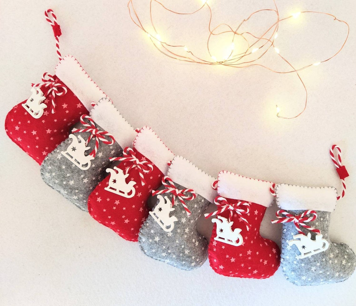 Christmas Stocking Garland Felt Stocking - Etsy