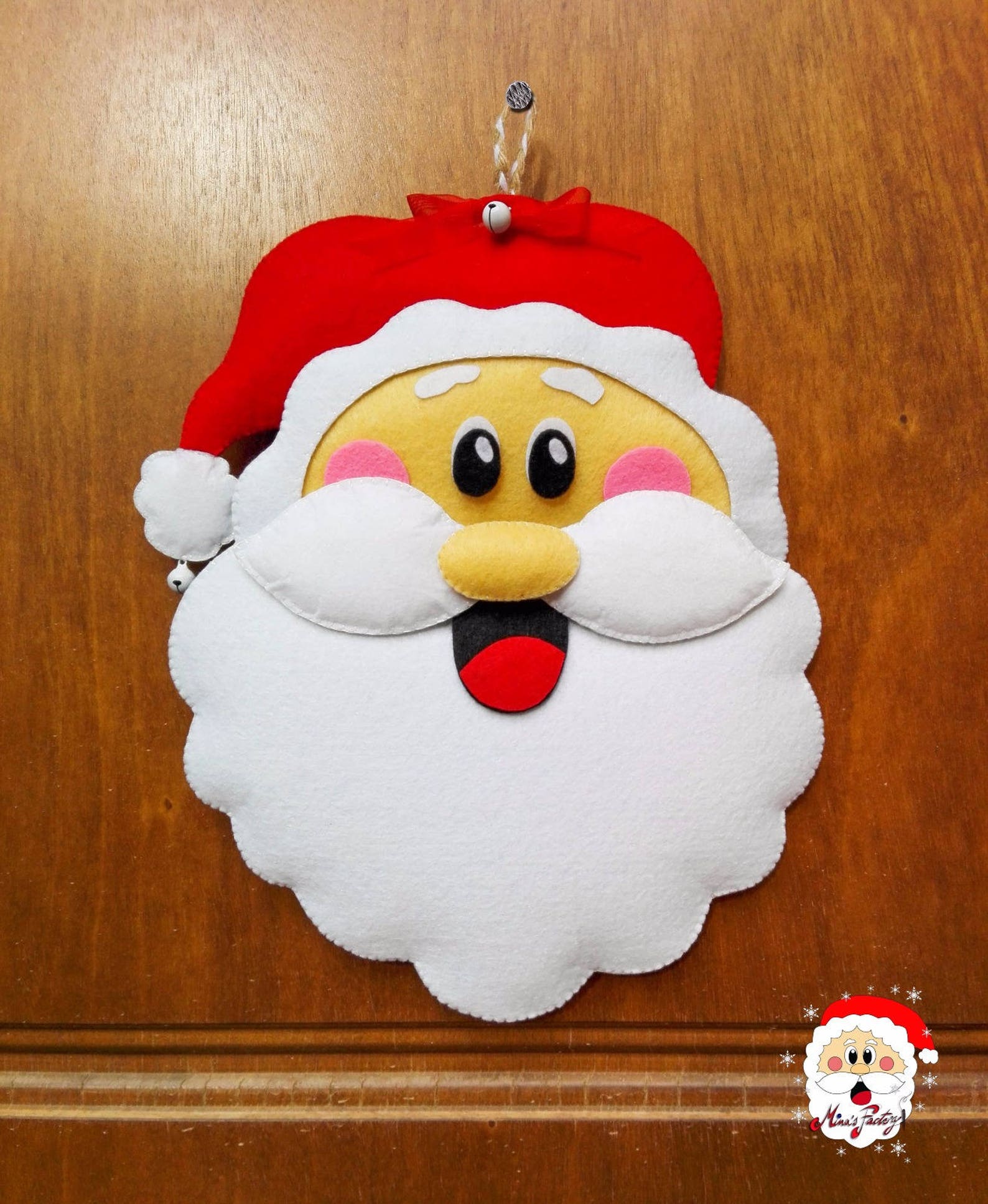 Felt Santa Claus Christmas Wreath - Etsy