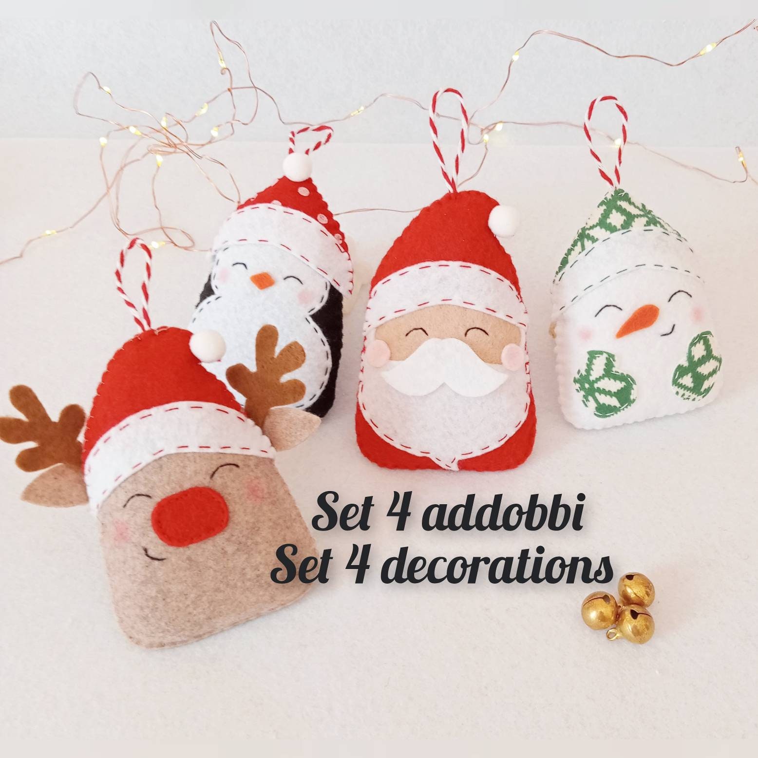 Felt Christmas Ornaments, Set Ornaments, Customizable - Etsy