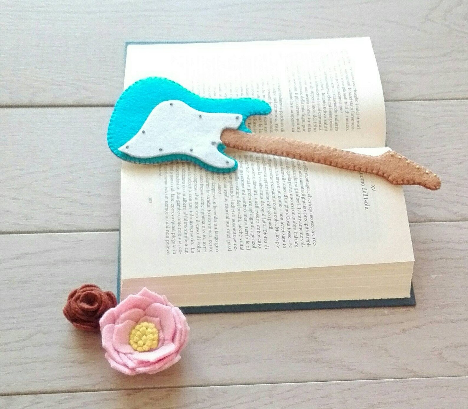 Felt Guitar Bookmark - Etsy