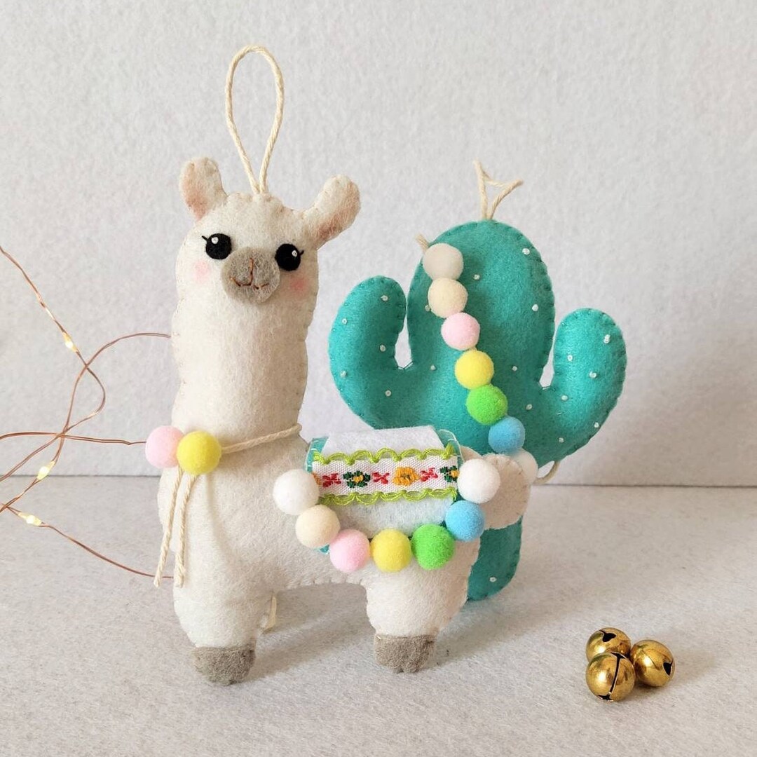 Cactus and Llama Decorations in Felt,llama Personalized - Etsy