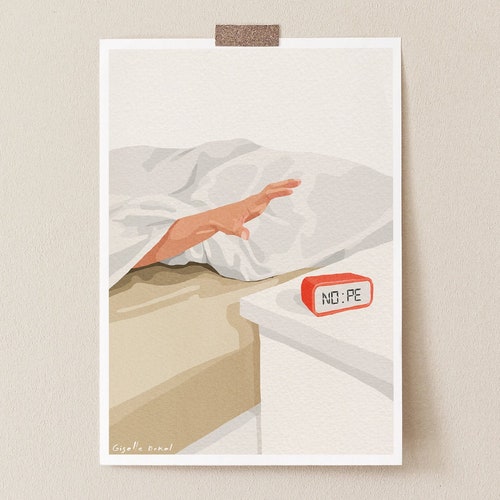 Sarcastic Illustration Art Print Bedroom Decor Funny Bedroom - Etsy