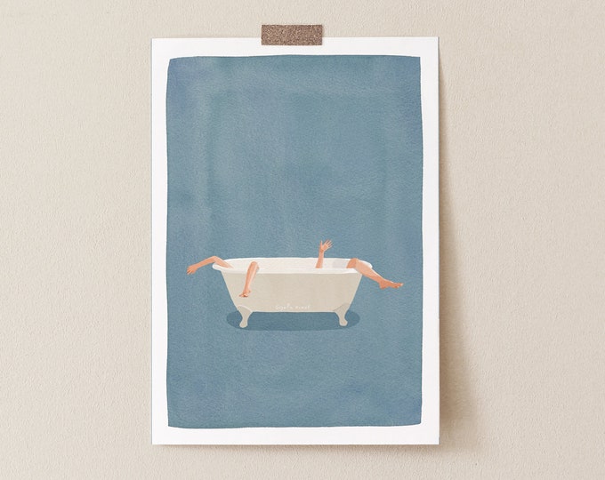 Funny Bathroom Art, Shower Short Story, Shower Illustration Sarcastic ...