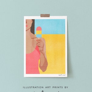 Summer Illustrations Bright Colors Geometric Print - Popsicle Poster ...