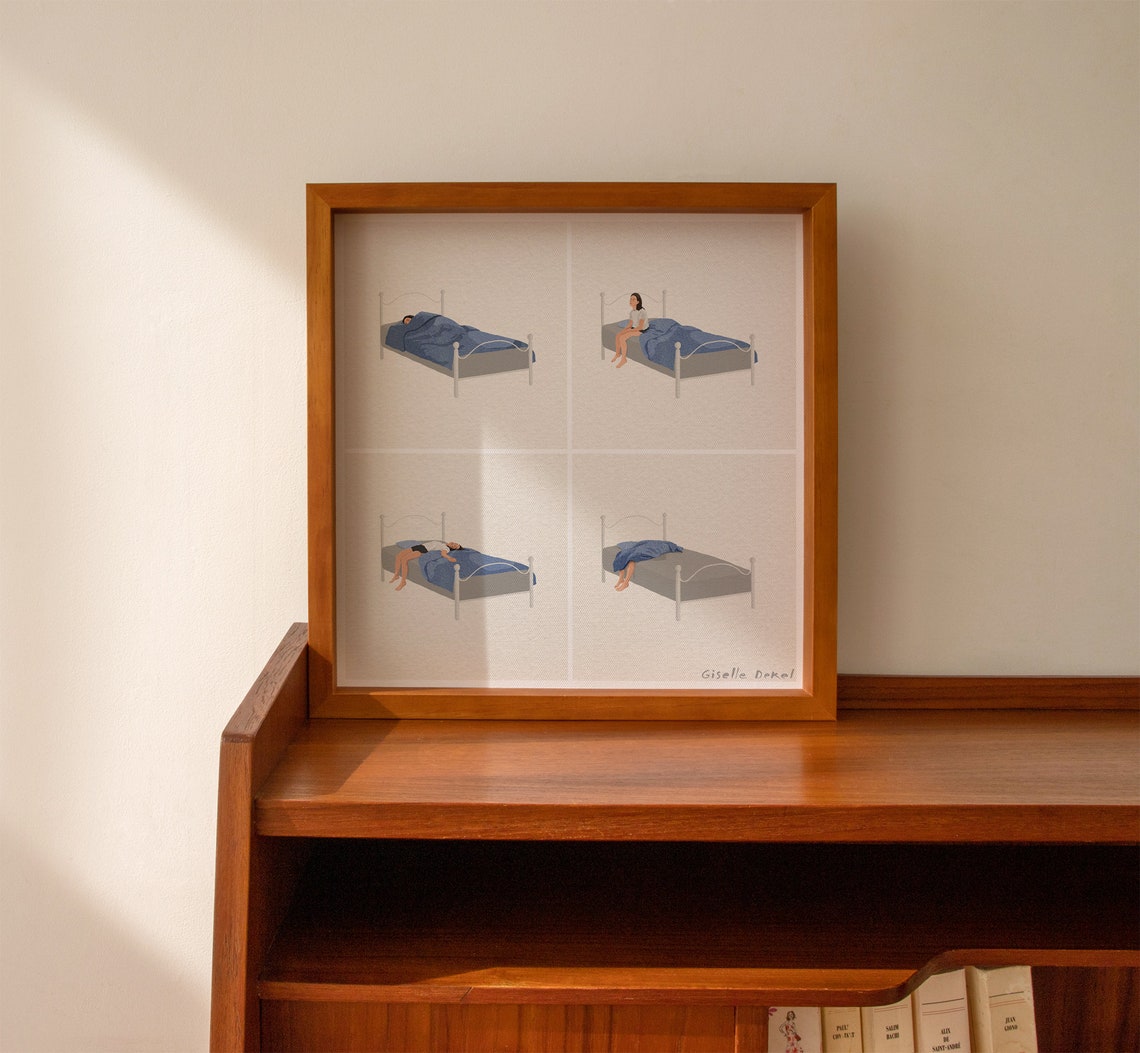 Sarcastic Illustration Art Print Bedroom Decor, Funny Bedroom Art ...