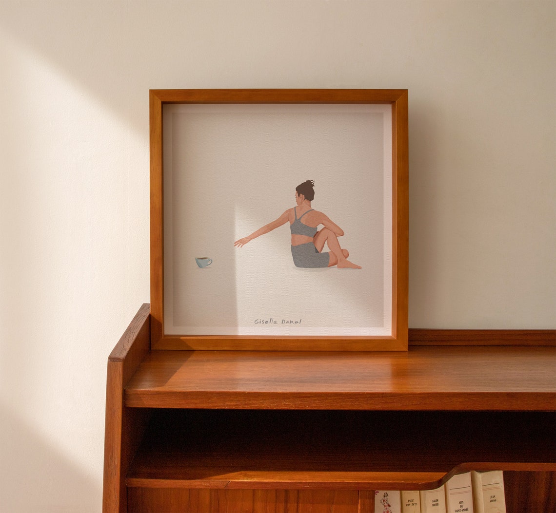 Monday Morning Yoga Routine Illustration Art Yoga and Coffee - Etsy