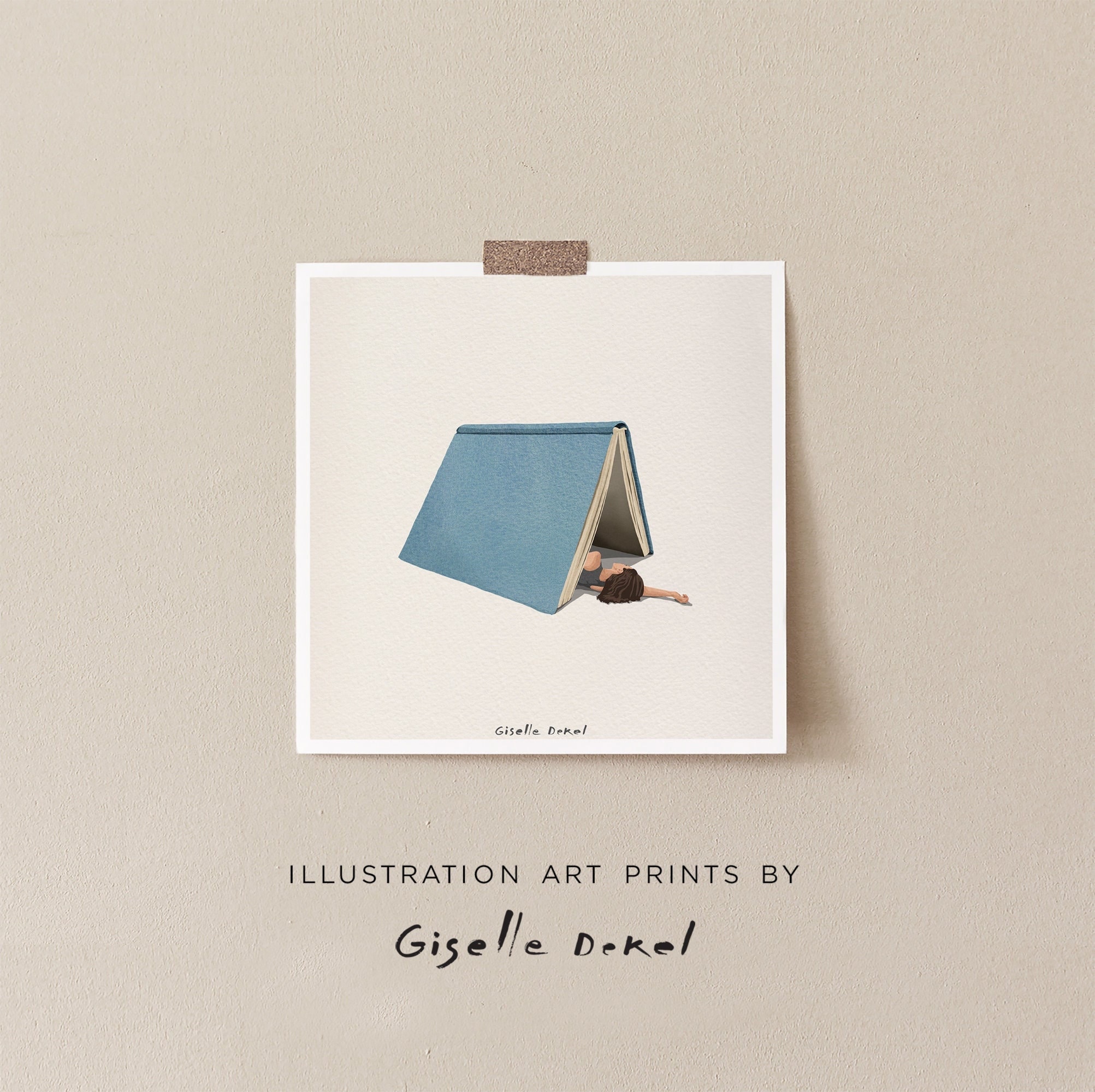 Book Lover Minimal Illustration Art Print Book Reader Weekend - Etsy