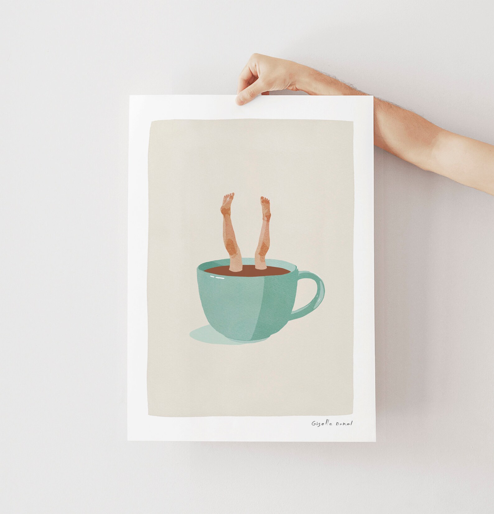 Coffee Addict Funny Illustration Wall Art Print Coffee - Etsy