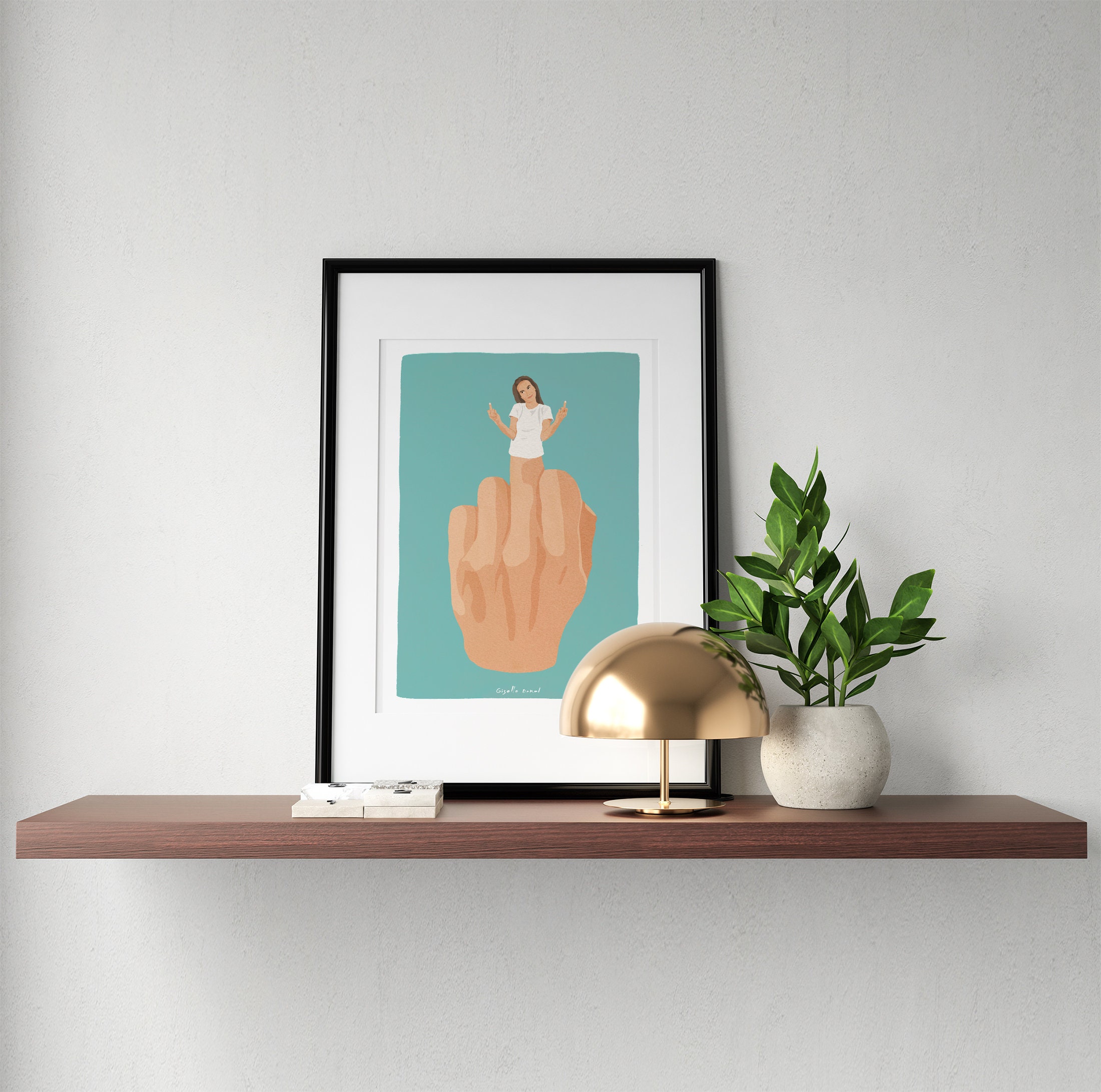 Sarcastic Middle Finger Illustration Art Print - Etsy