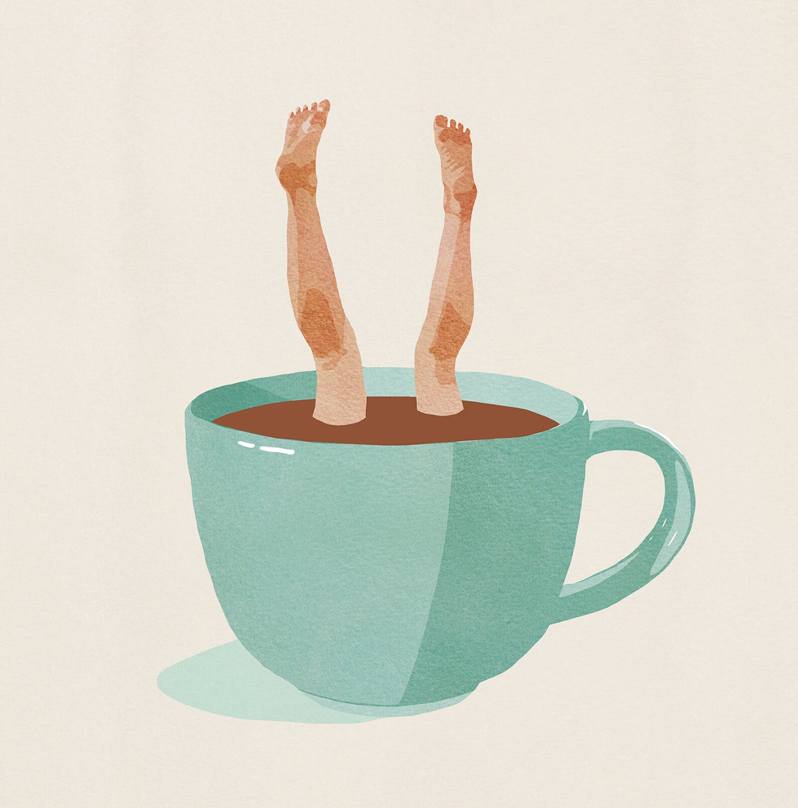 Coffee Addict Funny Illustration Wall Art Print Coffee - Etsy