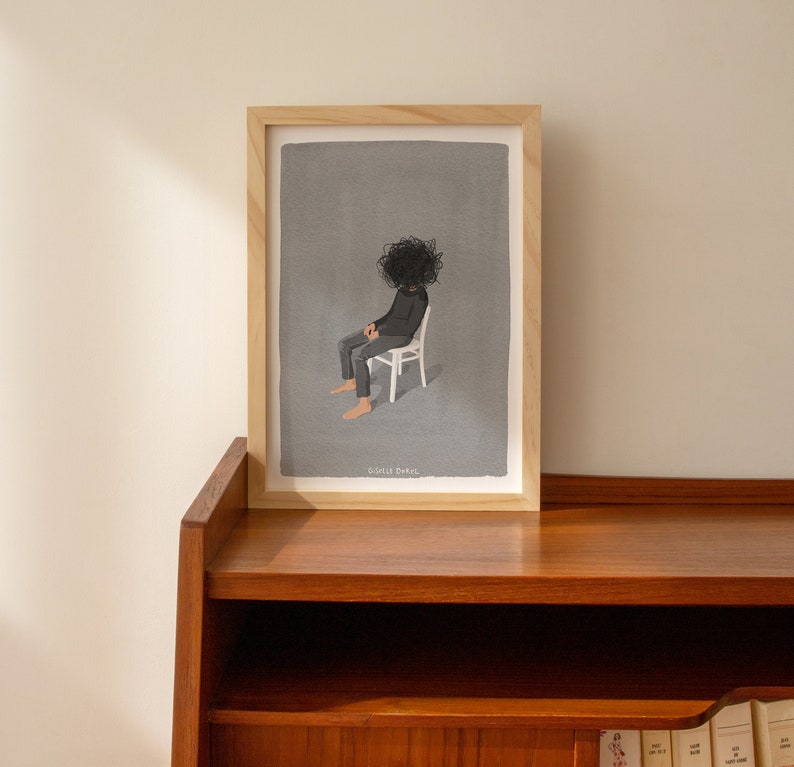 Blurry Head Sarcastic Art Print Grey Minimal Print Funny - Etsy