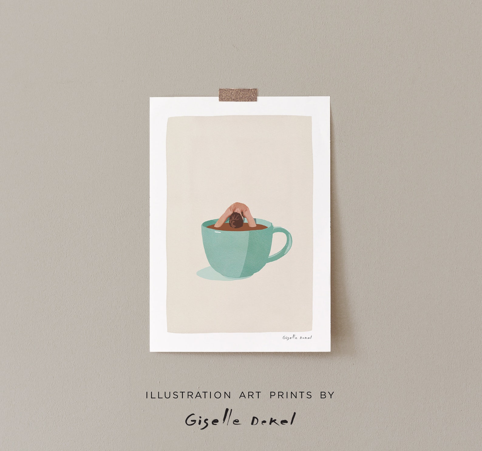 Funny Coffee Addict Illustration Art Print Coffee Drinker - Etsy