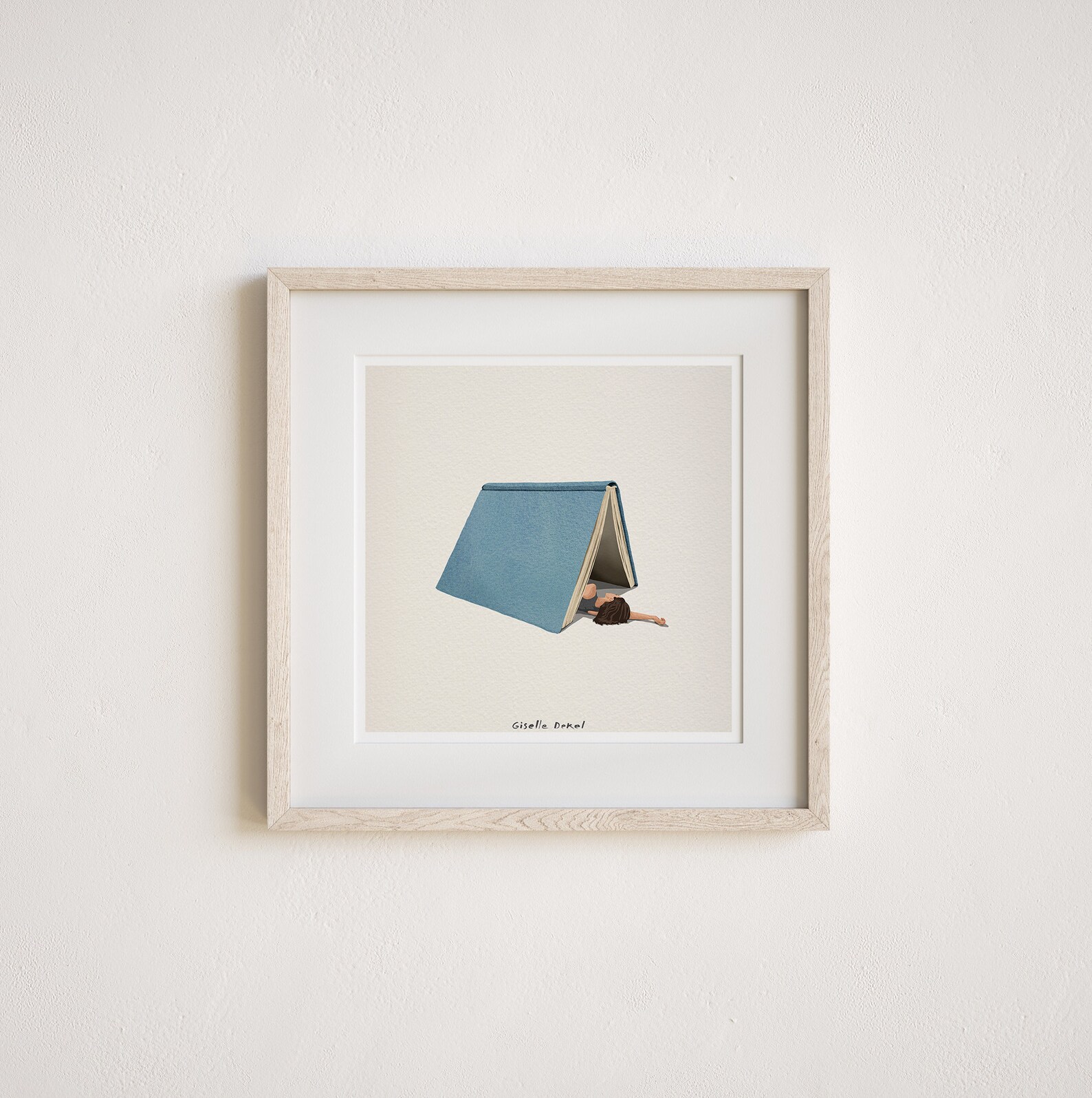 Book Lover Minimal Illustration Art Print Book Reader Weekend | Etsy