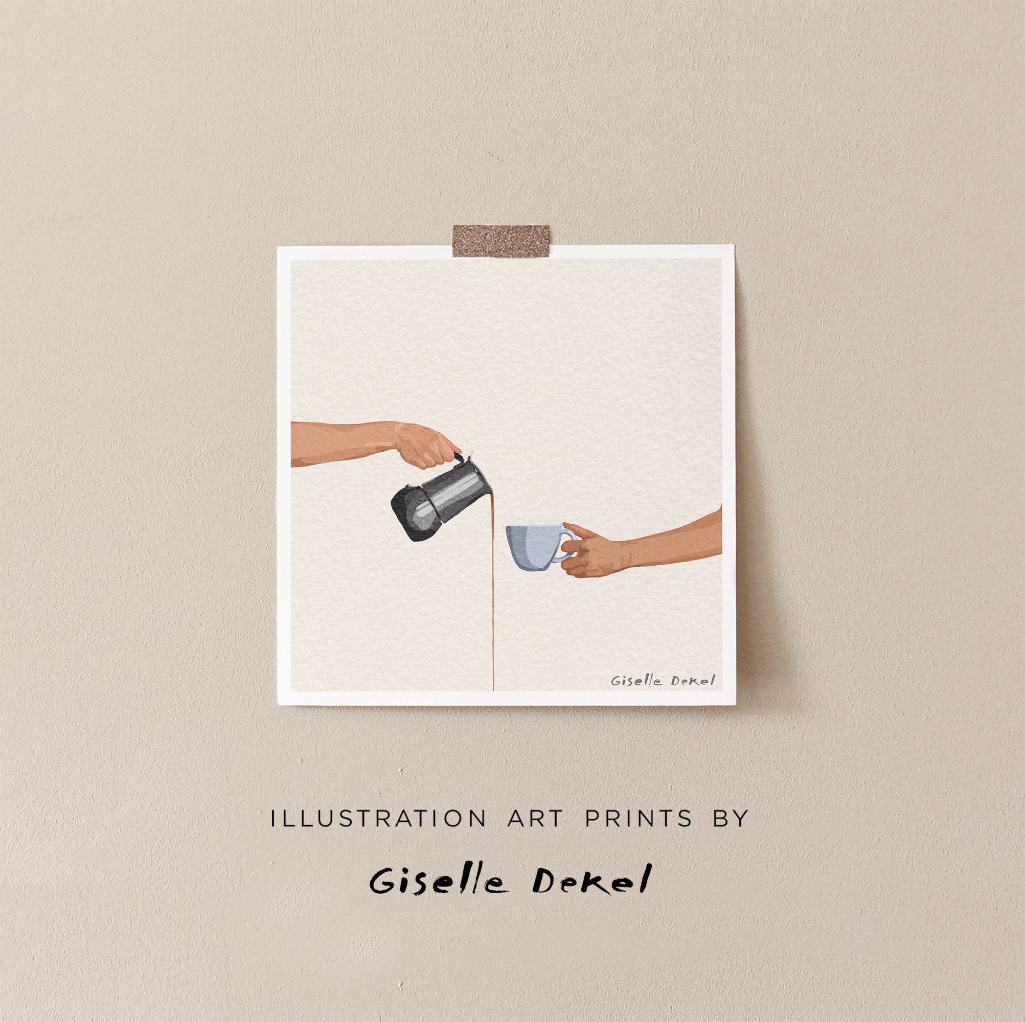 Spilled Coffee Illustration Art Print, Kitchen Decor - Etsy