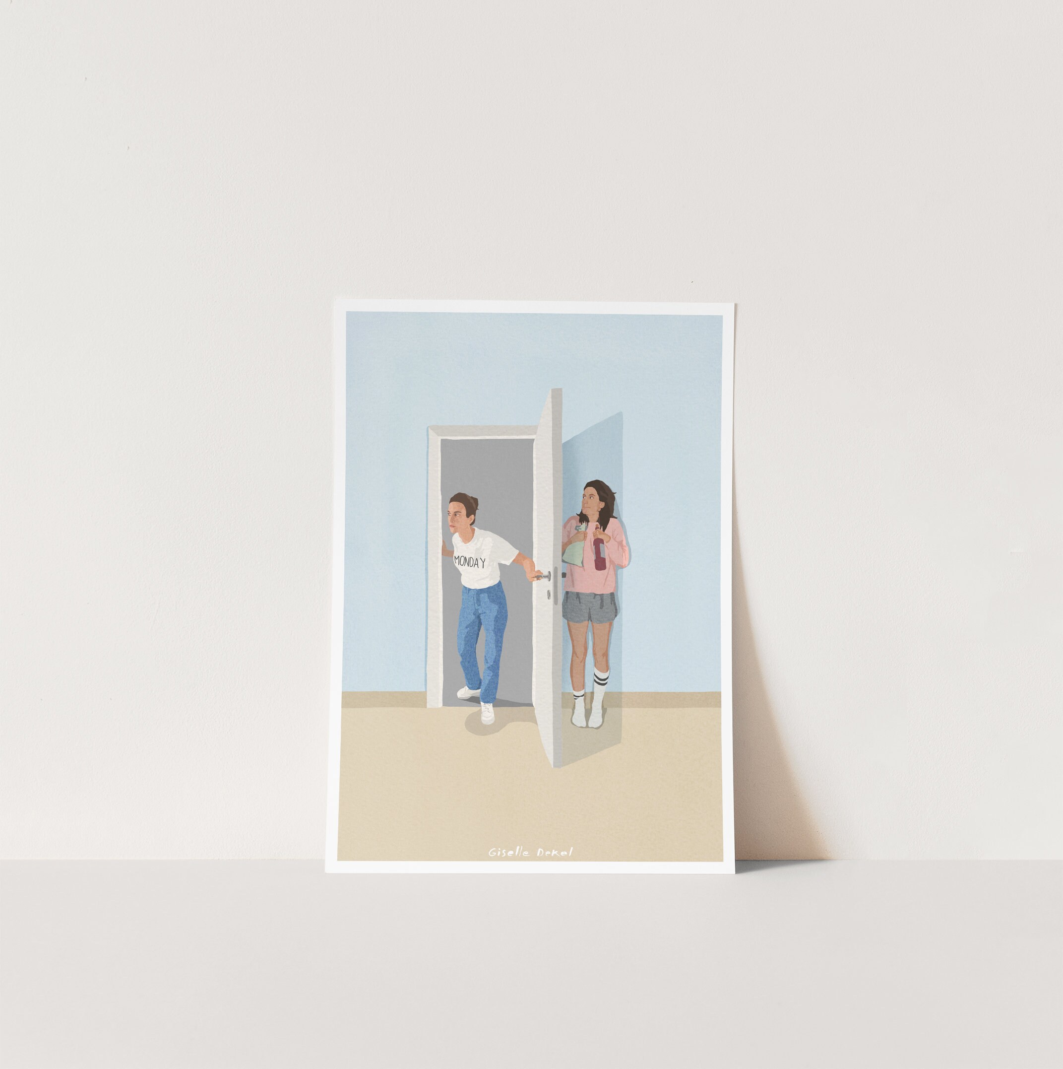 Monday is Coming Funny Illustration Art Print Weekend is Over - Etsy