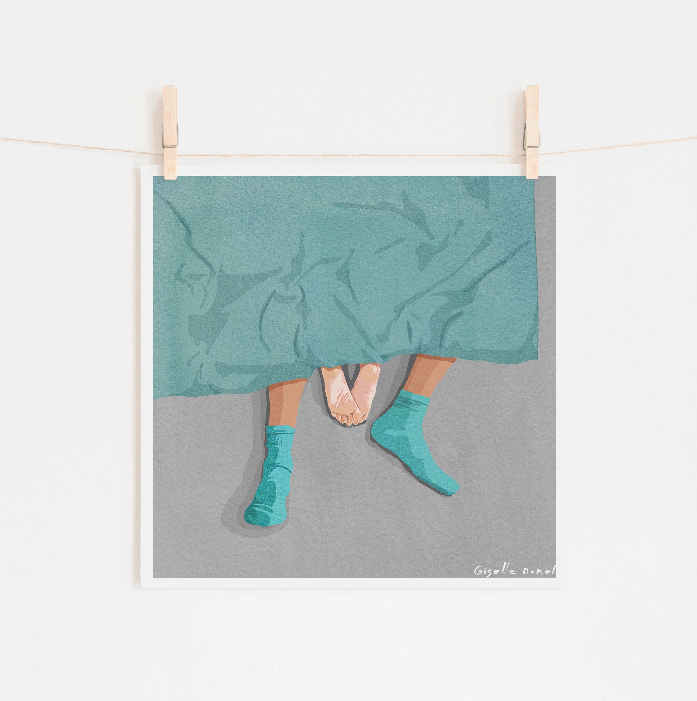 Napping Together Romantic Bedroom Art Print Cute Couple | Etsy