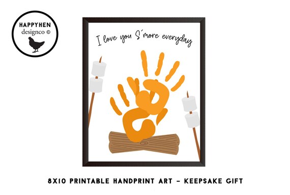 Handprint Art Digital Print S'more Kids Craft DIY Gift - Etsy