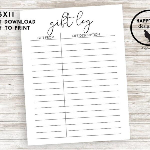 Guest Log Sheet - Etsy