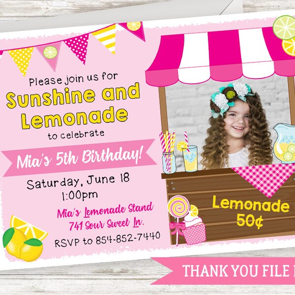 Pink Lemonade Invite - Etsy