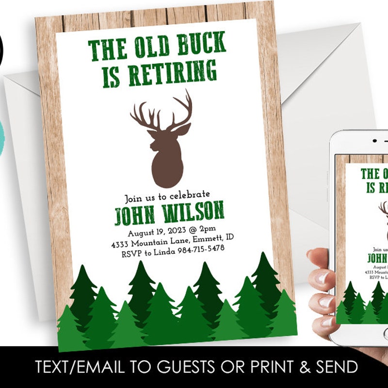 Hunting Retirement Party Invitations - Etsy