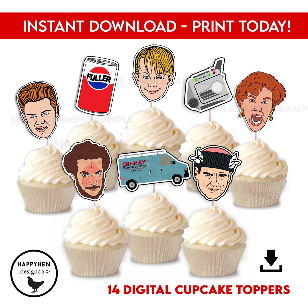Home Alone Cupcake Toppers Printable Digital Instant Download Christmas ...