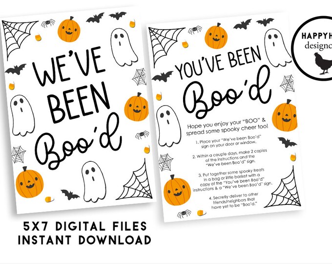 You've Been Booed Halloween Printable, Instant Digital Download, You've ...
