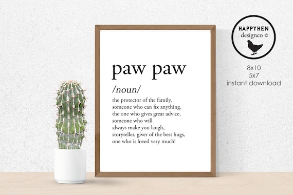 Paw Paw Definition Digital Print NOT EDITABLE 8x10 - Etsy