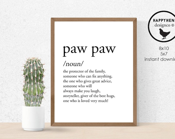 Paw Paw Definition Digital Print NOT EDITABLE 8x10 - Etsy