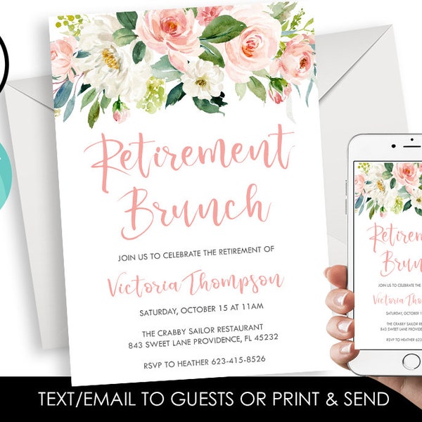 Retirement Luncheon Invitation Digital - Etsy