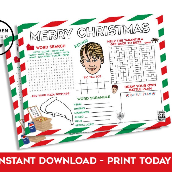 Home Alone Activity Sheet - Etsy