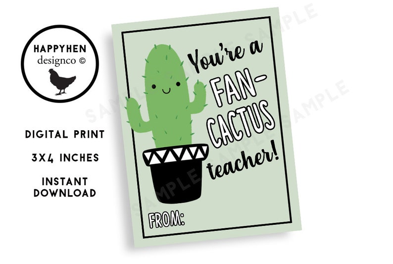 Cactus Teacher Appreciation Week Digital Print Instant - Etsy